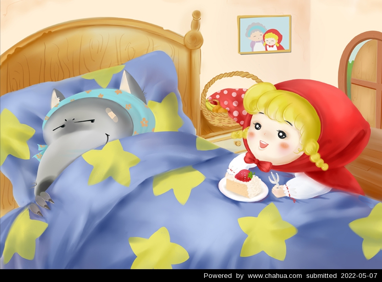薰梦的插画作品 小红帽与狼外婆 插画中国